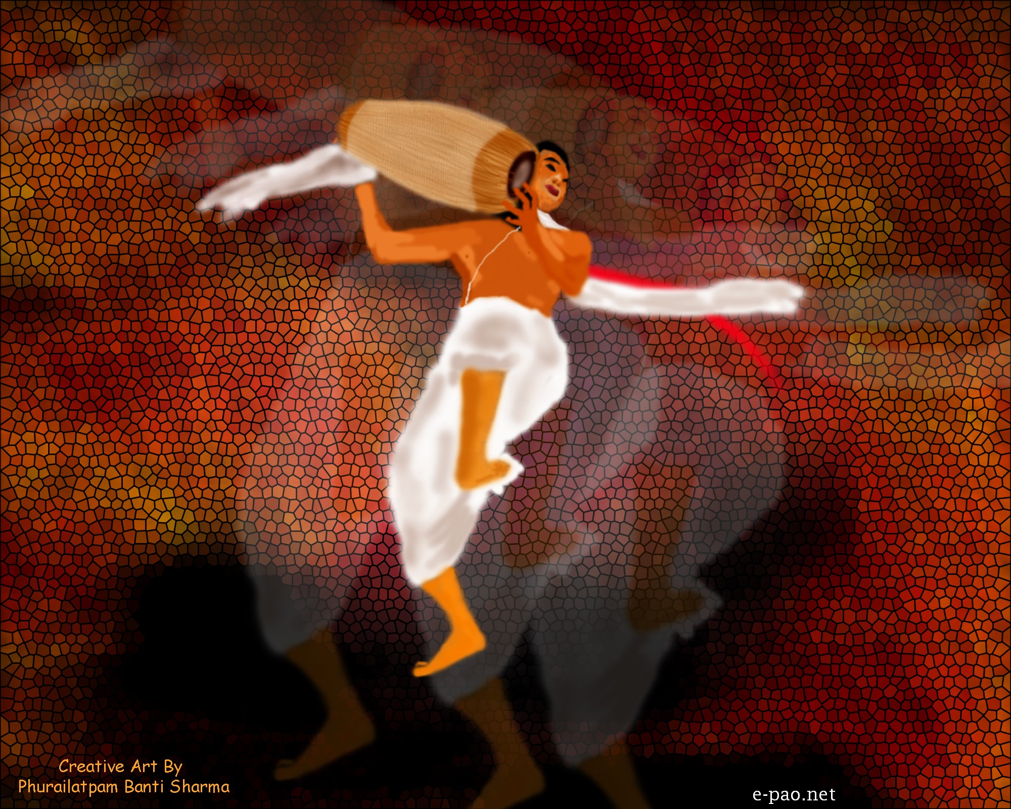 Pung Cholom Artwork by Phurailatpam Banti 201210