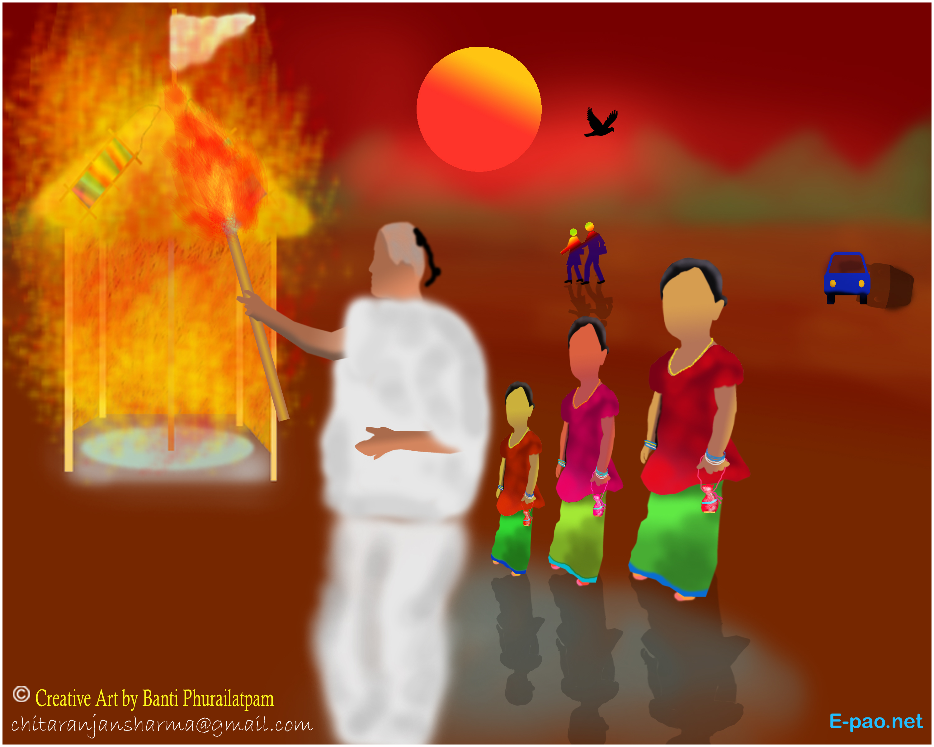 Bamboo Hut of Yaosang ArtWork by Bunti Phurailatpam 20140317