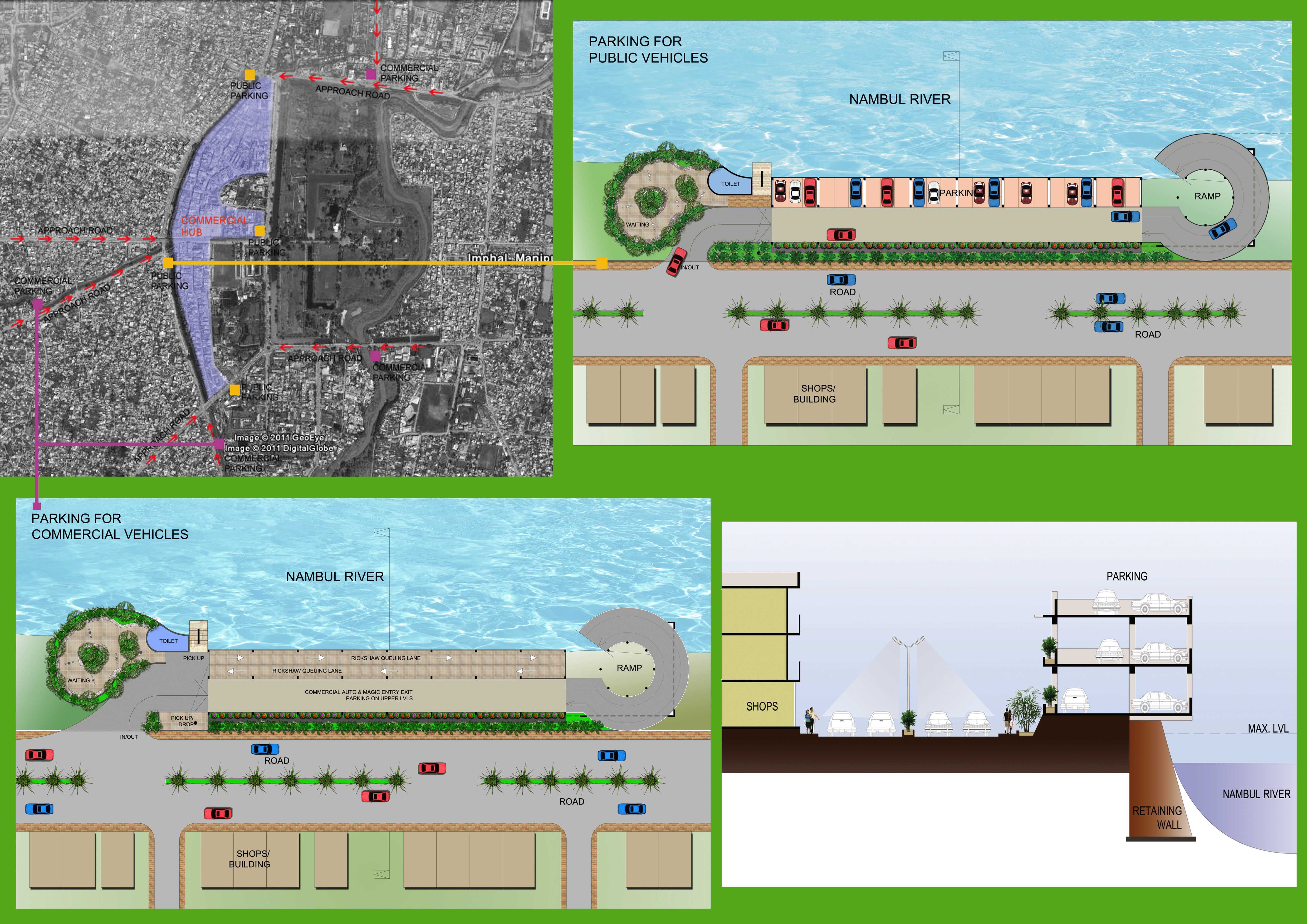 Imaginative Visualization for Multilevel Car Parking along Nambul River