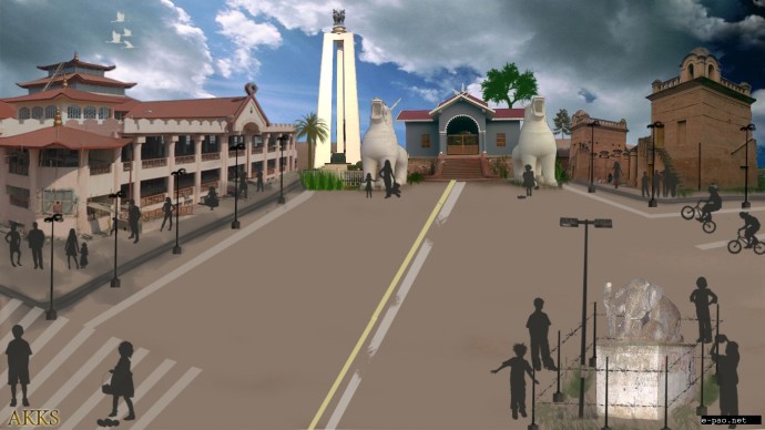 Wallpaper of creative artwork of Imphal city 2011