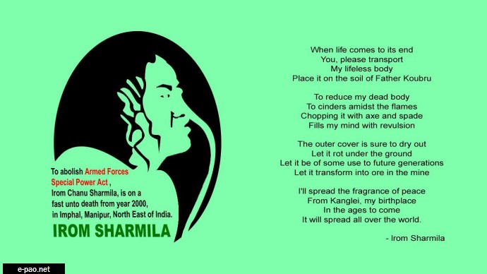 A Poem by Irom Sharmila with picture tribute