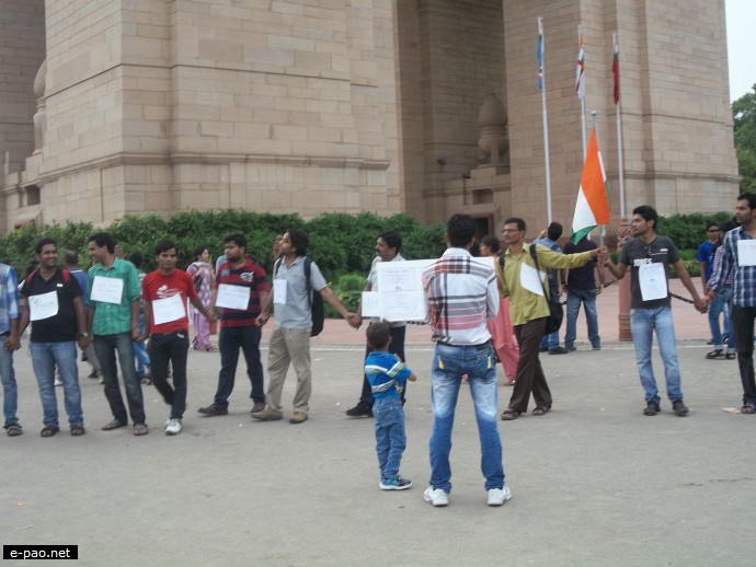 Youths formed human chain in solidarity with North east people for ...